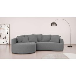 Inosign Ecksofa »Kahekili, Schlafsofa mit Bettkasten, Maße B/T/H: 255/181/90/ cm« L-Form mit Wellenunterfederung, 7 Rückenkissen und 2 Zierkissen...