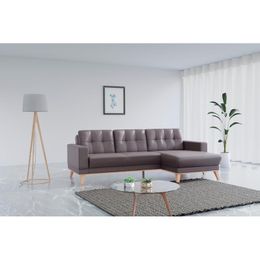Sit & More SIT&MORE Ecksofa »Lavida L-Form« wahlweise mit Kippfunktion und Bettkasten hellgrau