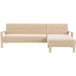 Sit & More sit&more Ecksofa &raquo;Billund L-Form&laquo; Armlehnen aus Buchenholz in natur, verschiedene Bez&uuml;ge und Farben braun 100% Polyester