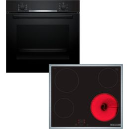 Bosch Backofen-Set &raquo;HBD230CR63&laquo; mit Teleskopauszug nachr&uuml;stbar 3D Hei&szlig;luft schwarz Umlaufender Edelstahl-Rahmen