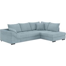 MR. COUCH Ecksofa »Allegro DuraFlex, L-Form« Hochschläfer-Bettauszug, Kaltschaumpolsterung, bis 140 kg belastbar Stripes 8624 blue grey