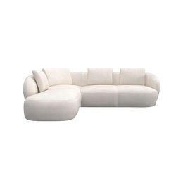 FLEXLUX Ecksofa »Torino, rund, L-Form, Sofa-Ecke mit Ottomane« Modernes, organisches Sofa-Design, Kaltschaum, Wellenunterfederung Vanilla Cream