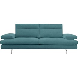 Calia italia 3-Sitzer &raquo;Toby Wing, Designsofa mit hohem Sitzkomfort, bequem und elegant&laquo; inklusive Sitztiefenverstellung, F&uuml;&szlig;e in Chrom gl&auml;nzend blau 