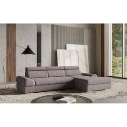 Sit & More SIT&MORE Ecksofa »Broadway L-Form« inklusive Kopfteilverstellung, wahlweise mit Bettfunktion taupe