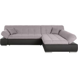 DOMO collection Ecksofa »Mona L-Form« wahlweise mit Bettfunktion schwarz/grau