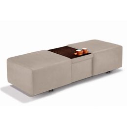 W.Schillig Hocker &raquo;taboo&laquo; ausziehbar, inklusive Zwischenablage beige Flachgewebe S22 (100% Polyester);Stoff S37 (100% Polyester): Luxus-Microfaser in 