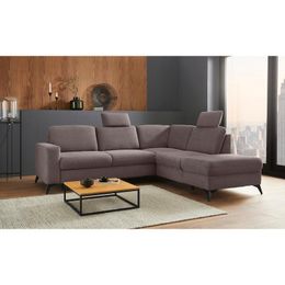 Places of Style Ecksofa »Lolland L-Form« Wahlweise mit Bettfunktion und Stauraum, auch mit abwischbarem Bezug taupe