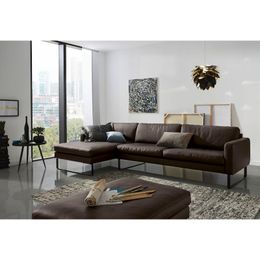 3C CANDY Ecksofa »Aidan modernes Sofa in aktueller Formensprache, bequem, L-Form« eleganter Stil mit hohem Sitzkomfort, auch mit Lederbezug braun