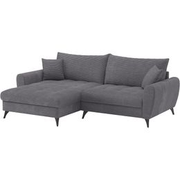 Ecksofa &raquo;Blackburn II, L-Form&laquo; Mit Kaltschaumpolsterung bis 140 kg belastbar grau Stripes (92% Polyester / 8% Nylon)