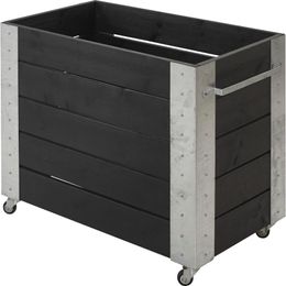 Plus Blumenkasten &raquo;Cubic&laquo; BxTxH: 50x87x70 cm schwarz Massivholz, Stahl