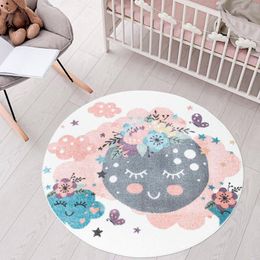 Carpet City Kinderteppich »ANIME917« rund 11 mm Höhe Kinderzimmer Teppich Modern mit lustigen Cartoon-Figuren, Multi creme Obermaterial: 100%...