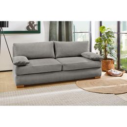 Jockenh&ouml;fer Schlafsofa &raquo;Derby&laquo; Dauerschl&auml;fer geeignet,Topper,Tonnentaschenfederkern Sitz u.R&uuml;cken grau Korpus: 100% Polyester;Kissen: 100% Polyester