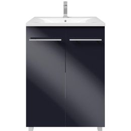 Welltime Waschtisch &raquo;BAJA&laquo; Badm&ouml;bel inkl. Keramikwaschbecken, Breite 60cm Grau + Grau