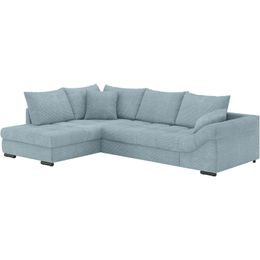 MR. COUCH Ecksofa »Allegro DuraFlex, L-Form« Hochschläfer-Bettauszug, Kaltschaumpolsterung, bis 140 kg belastbar Stripes 8624 blue grey