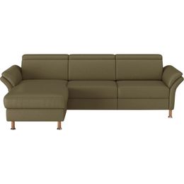 Home Affaire Ecksofa »Calypso L-Form« mit motorischen Funktionen im Sofa und Recamiere olive