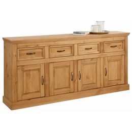 Home Affaire Sideboard »Selma« Kommode mit 4 Türen und 4 Schubkästen. Breite 192 cm natur gebeizt/gewachst Sichtbarkeit der Holzstruktur und Äste