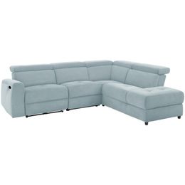 Home Affaire Ecksofa »Sentrano, L-Form, « 273 cm, man. o. elektr. Relaxfunktion und USB/Kopfverstellung eisblau
