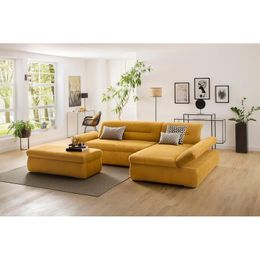 Inosign Ecksofa »Avesa L-Form« Wahlweise mit Armteilvertsellung und Bettfunktion, B/T/H: 300/172/80cm senf