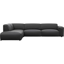 FLEXLUX Ecksofa »Lucera, super bequem durch hochwertigen Sitzaufbau mit Kaltschaum« modern & anschmiegsam, L-Form, Designsofa Deep Black