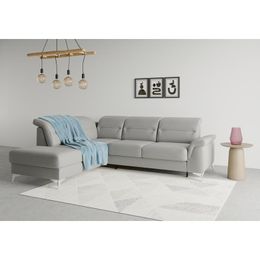 Sit & More SIT&MORE Ecksofa »Sinatra L-Form« mit Ottomane, optional mit Kopfteilverstellung und Armteilfunktion grau