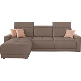 DOMO collection Ecksofa »Ava mit moderner Sitzheftung & toller Doppelnaht, komfortabel, L-Form« mit Recamiere, inkl. Federkern, wahlweise mit...