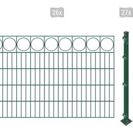 Arvotec Doppelstabmattenzaun &raquo;ESSENTIAL 100 zum Aufschrauben "Ring" mit Zierleiste&laquo; Zaunh&ouml;he 100 cm, Zaunl&auml;nge 2 - 60 m dunkelgr&uuml;n