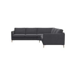 FLEXLUX Ecksofa &raquo;Fiore, gleichschenklig, bequem durch hochwertigem Sitzaufbau&laquo; schmale Armlehnen, Kaltschaum, F&uuml;&szlig;e Alu+ Eiche grau 100% Polyester