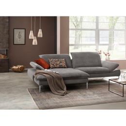 W.Schillig Ecksofa »enjoy&MORE, Designsofa, elegant und bequem, L-Form« mit Sitztiefenverstellung, Füße Chrom glänzend, Breite 294 cm grey R66