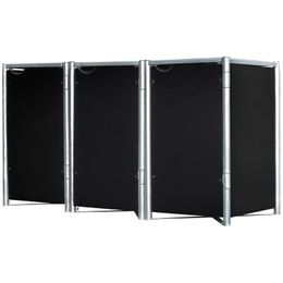 HIDE Mülltonnenbox für 3 x 240 l, schwarz schwarz
