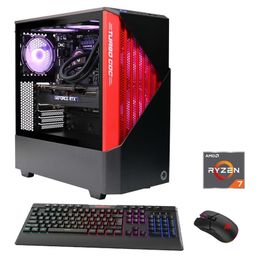 GAMEMAX Gaming-PC »Contac BR 7038« DDR5, PCIe SSD Gen4, Windows 11 schwarz/rot WLAN AC, ARGB-Beleuchtung Front, 1x PS/2, 1x USB3.2 Gen1 Type-C, 1x...