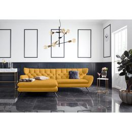 3C CANDY Ecksofa »Beatrice Designsofa in moderner Retrooptik, bequem und extravagant« mit Rückensteppung im Rautenmuster, Ohrenbacken Optik, L-Form...