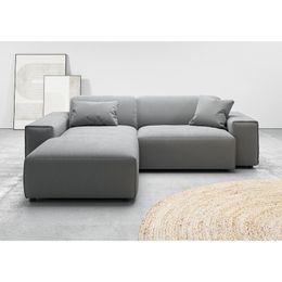 Andas Ecksofa »Glimminge L-Form auch in Breitcord, Feincord + Easy care-Bezug, « Breite 234, Zierkissen grau