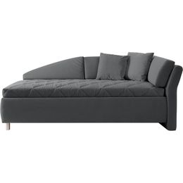 Alina Schlafsofa »Lindsay« Bettkasten, Zierkissen-Set aus: 2 Stk. 40x40cm, 1 Stk. 30x30cm dunkelgrau TSV 39
