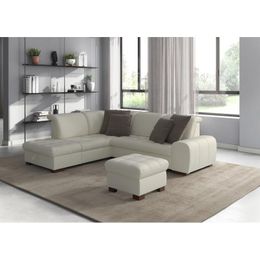 Sit & More SIT&MORE Ecksofa »Luxor L-Form« wahlweise mit Bettfunktion, Stauraum und Kopfteilverstellung creme