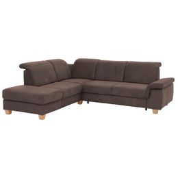 Home Affaire Ecksofa &raquo;Dalia L-Form&laquo; mit Federkernpolsterung, wahlweise mit Bettfunktion, Bettkasten braun Luxus-Microfaser Florence (100% Polyester);