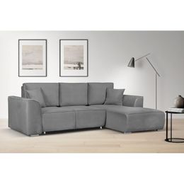 Inosign Ecksofa »BEATRICE optionale Schlafsofa mit Bettkasten, B/T/H: 265/170/86 cm« L-Form, wahlweise auch mit Bettfunktion und Bettkasten hellgrau