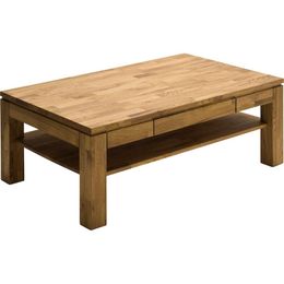MCA furniture Couchtisch Couchtisch Massivholz mit Schublade Asteiche + Asteiche/Asteiche