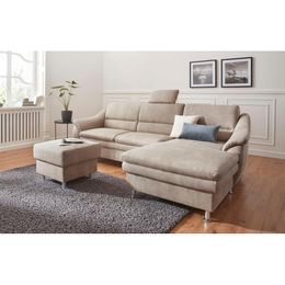 Sit & More SIT&MORE Ecksofa »Cardoso L-Form« mit Federkern, wahlweise mit Bettfunktion beige