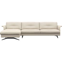 FLEXLUX Ecksofa »Glow, super bequem durch hochwertigem Sitzaufbau mit Federkern, L-Form« Modernes skandinavisches Design Warm White