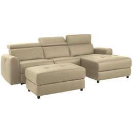 Home Affaire Ecksofa »Sentrano, L-Form, « 275 cm, man. o. elektr. Relaxfunktion und USB/Kopfverstellung creme