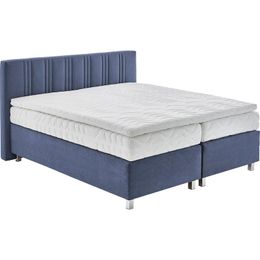 Westfalia Schlafkomfort Boxspringbett wahlweise mit Bettkasten und Topper navy