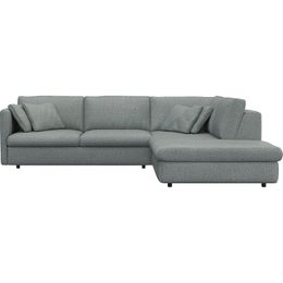 FLEXLUX Ecksofa »Lovane, elegant und zeitlos, bequem, L-Form« Weich & anschmiegsam, große Sitztiefe auf Kaltschaum, Dekokissen inkl. Sky Blue