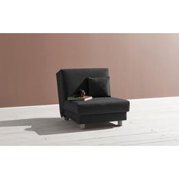 ell+ell ELL + ELL Schlafsofa »Enny« Liegefläche Breite 80 cm, Liegehöhe 40 cm, Füße alufarben, Rückenlehne dunkelgrau