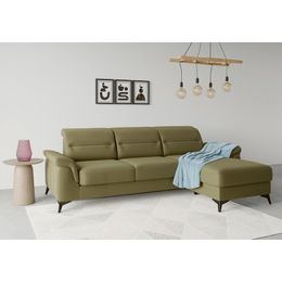 Sit & More SIT&MORE Ecksofa »Sinatra L-Form« mit Recamiere, optional mit Kopfteilverstellung und Armteilfunktion olive