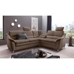Places of Style Ecksofa »Cardoso L-Form« Federkern, wahlweise mit Bett, Schubkasten, teilweise Relaxfunktion chocco