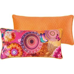 HIP Dekokissen »Ziva« Mit Füllung, 1 Stück, Biese, 30x60, Wendeoptik, Weich, Bunt, Mandala bunt/multi/orange/rosa + bedruckt Obermaterial: 100%...