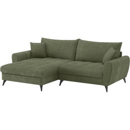 MR. COUCH Ecksofa »Blackburn II L-Form« Wahlweise mit Kaltschaumpolsterung bis 140 kg belastbar Stripes 8641 green