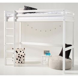 Hoppekids Hochbett &raquo;ECO Dream&laquo; 90x200 Massiv, umbaubar zum Einzelbett wei&szlig;