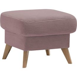 exxpo - SOFA FASHION Hocker »Samso, kompakte und bequeme Sitzgelegenheit in aktuellem Cord Bezug« old rose