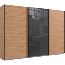 wimex Schwebetürenschrank »Norderstedt« INKLUSIVE 2 Stoffboxen und 2 zusätzliche Einlegeböden, mit Glastür Artisan Eiche Nachbildung/ Glas grey...